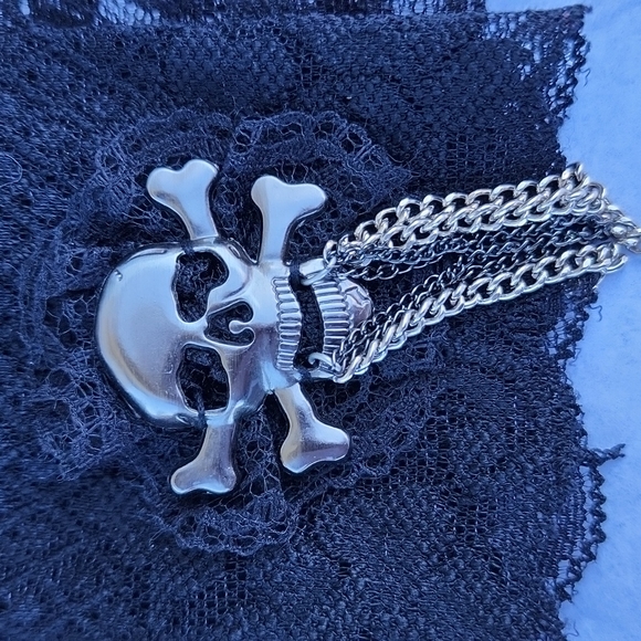 Jewelry | Black Lace Skull Chains Wrist Cuffs | Poshmark